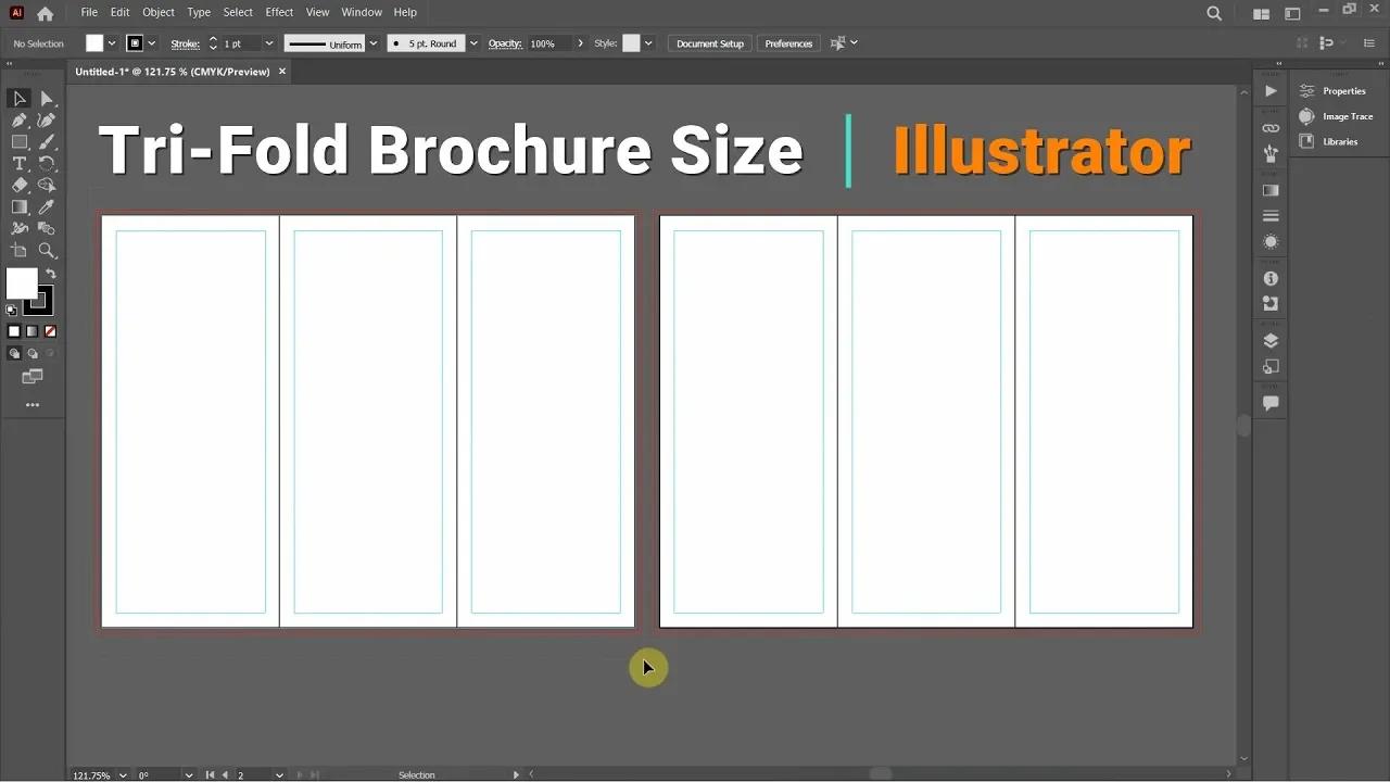 How to Setup Trifold Brochure Size in Adobe Illustrator - Tri-Fold Brochure Layout Size
