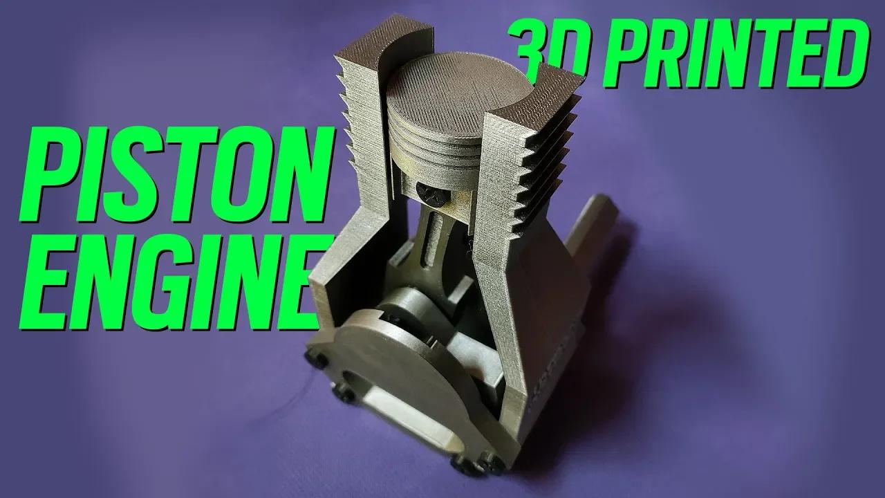 Single Piston Engine - 3D Printed - Print Ideas - Best Free 3D Models