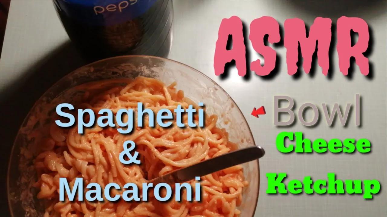 ASMR Eating Spaghetti&Macaroni (Pasta Bowl)