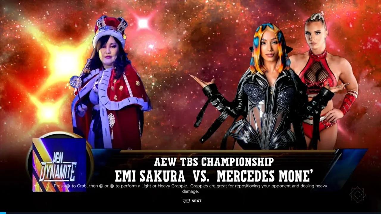 AEW Dynamite Title Tuesday Mercedes Mone w/ Kamille v Emi Sakura TBS ...