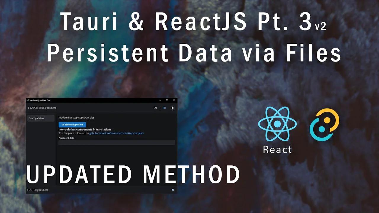 Tauri & ReactJS Part 3v2 - Storing to Disk and Showing Notifications ...