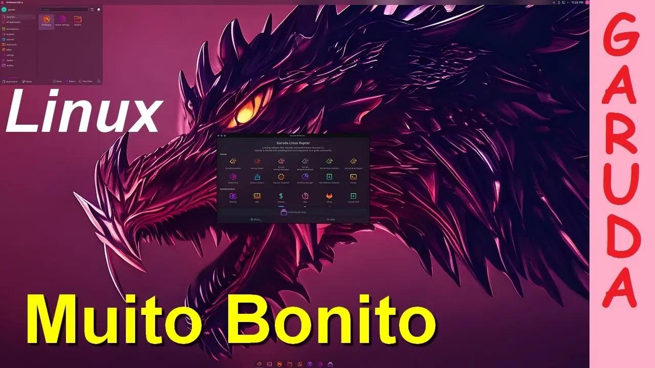 Garuda Linux Raptor Eagle. Tema Dr460nized. Um dos mais bonitos do ...