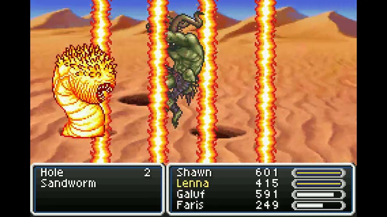 Final Fantasy V Advance - Desert of Shifting Sands - Sandworm