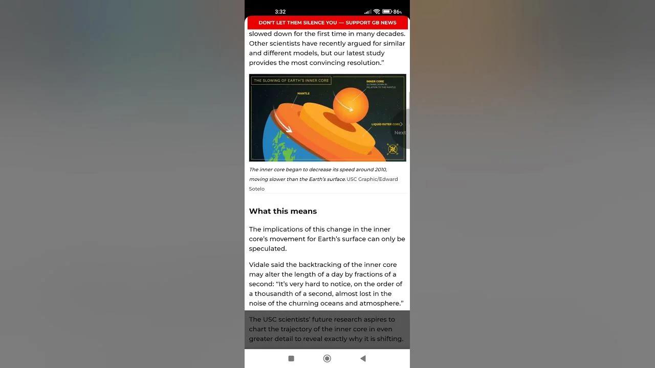 rotation of the Earth's inner core is slowing down the length of your day could be about to change