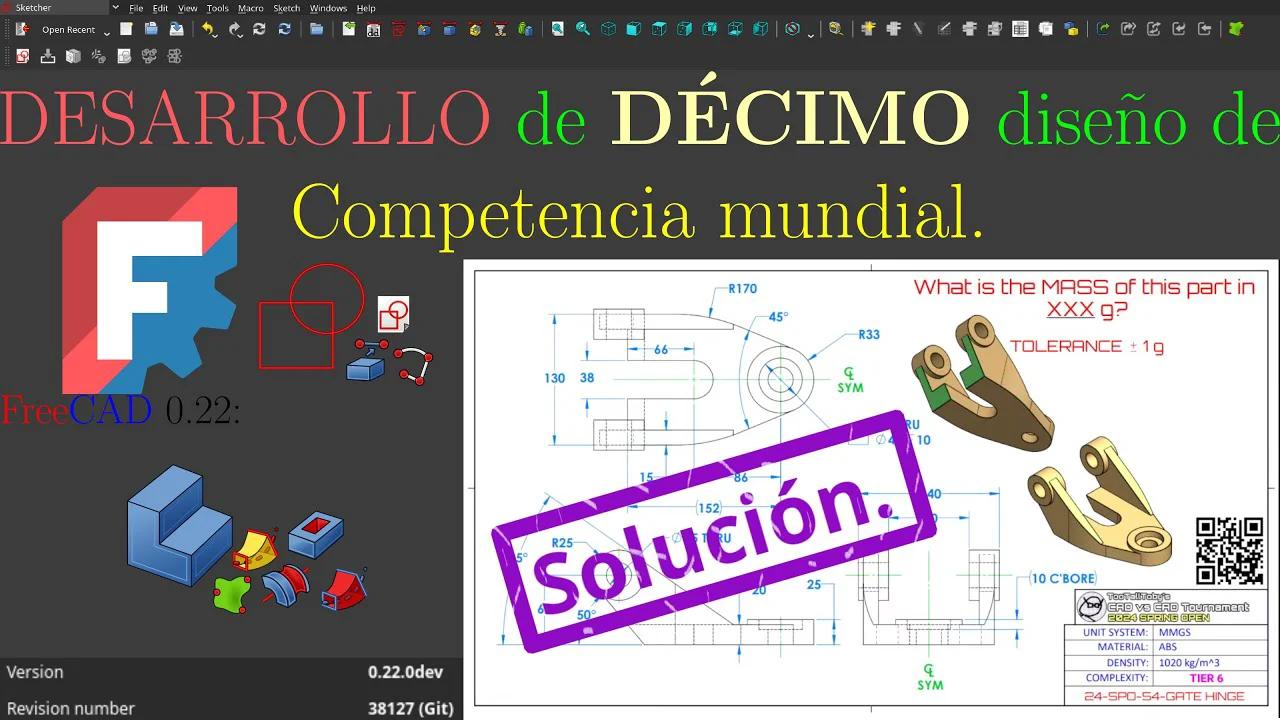 FreeCAD 0.22: DESSARROLLO de un DÉCIMO diseño de concurso mundial.