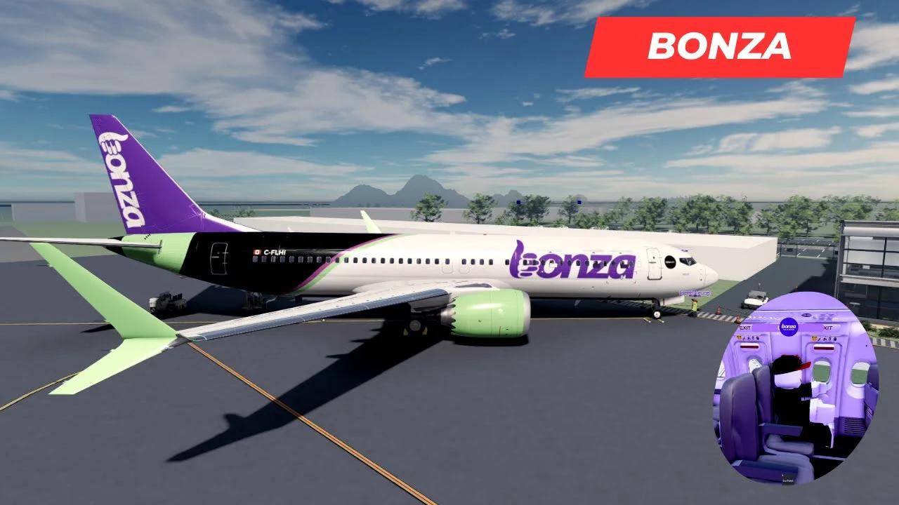 Bonza Airlines - Economy Class [B737MAX8 w/ Flair Livery] (Roblox Airline)
