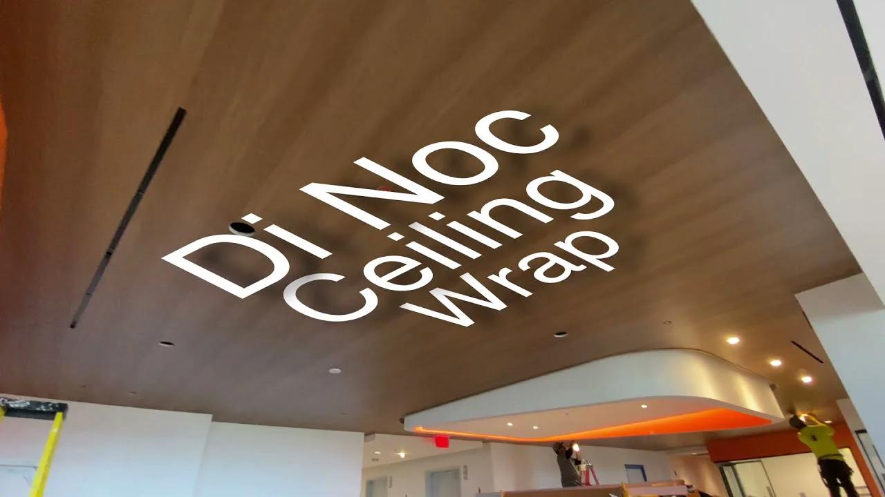 How to wrap a ceiling in a Di noc Architectural film Wood grain pattern ...