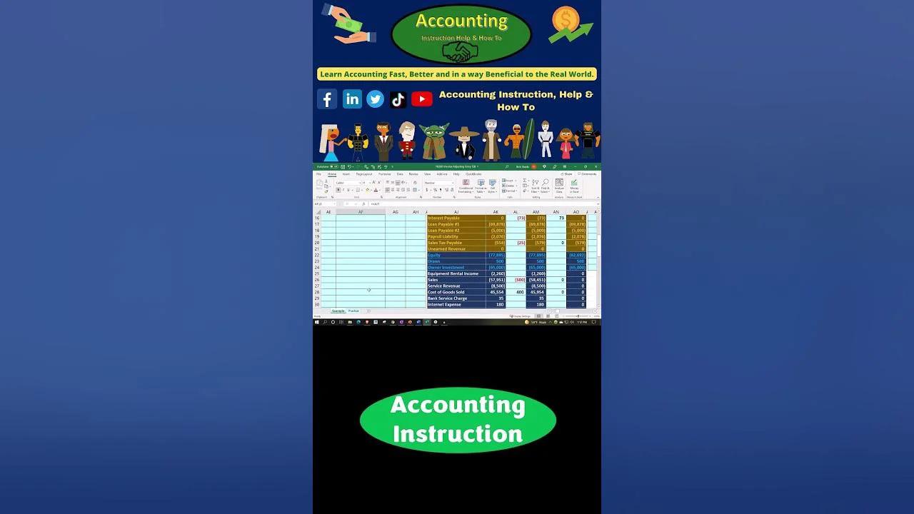 Adjusting Entry Accounts Receivable Sales Excel Accounting Problem