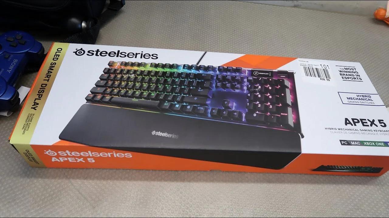 Steelseries Usb Apex 5 Hybrid Mechanical Gaming Keyboard Box Opening