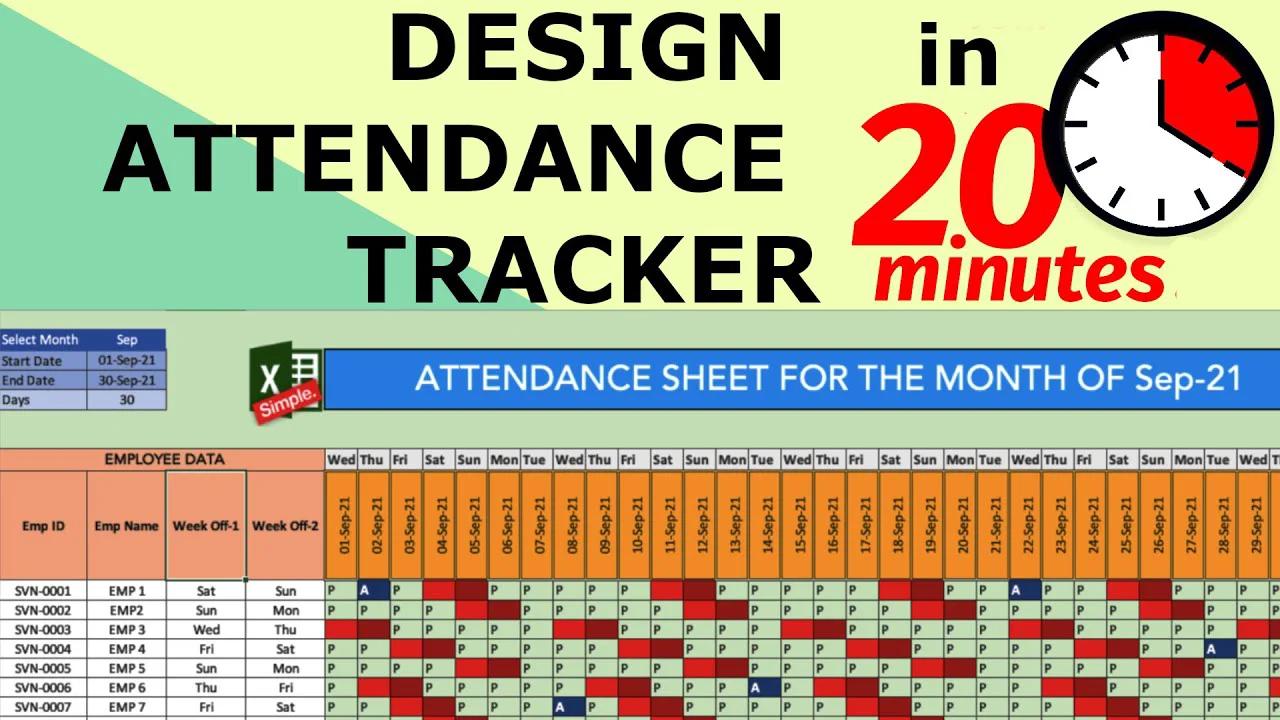Design an Excel Attendance Tracker in 20 minutes | Download Sample ...