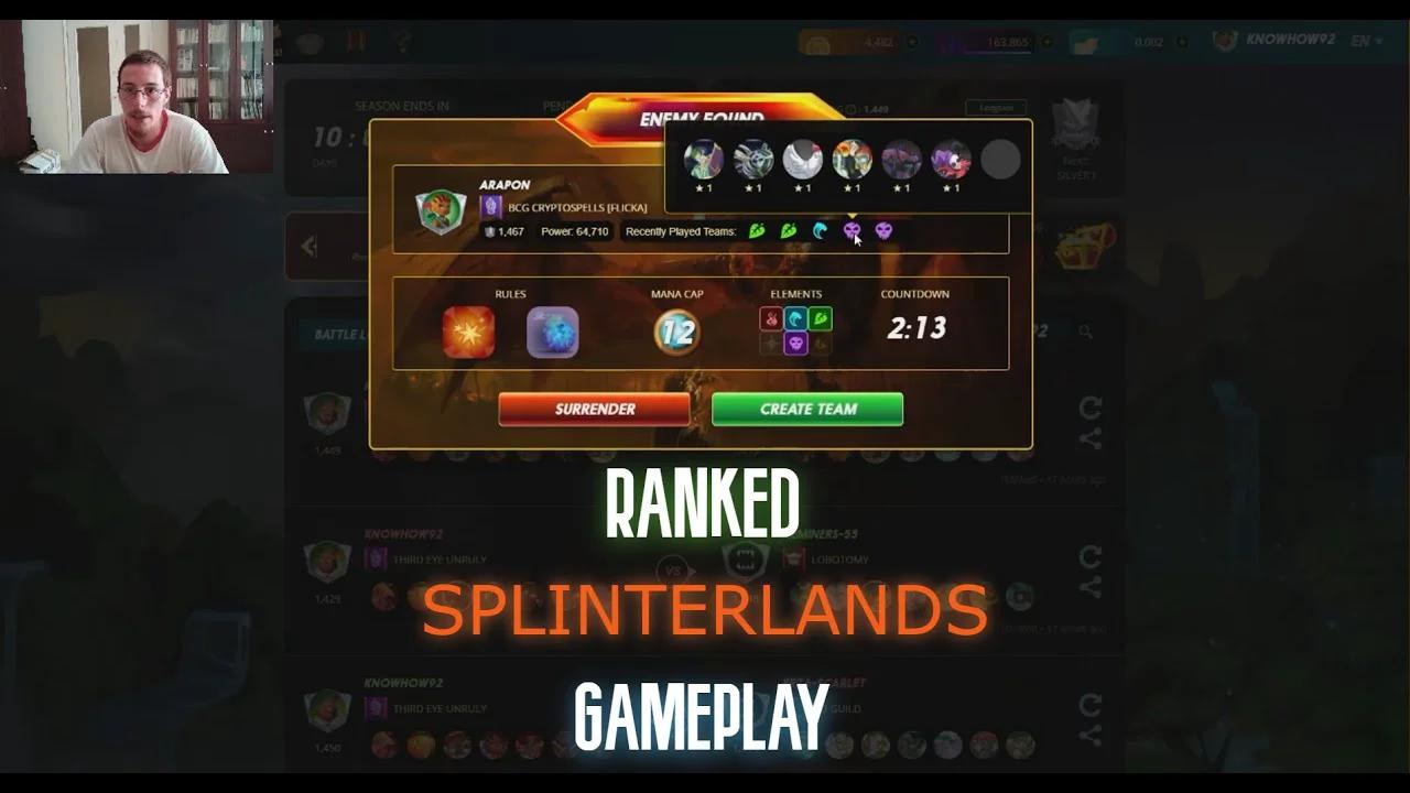 Splinterlands - The Ranked Hustle Pays Off (Gameplay & Commentary)