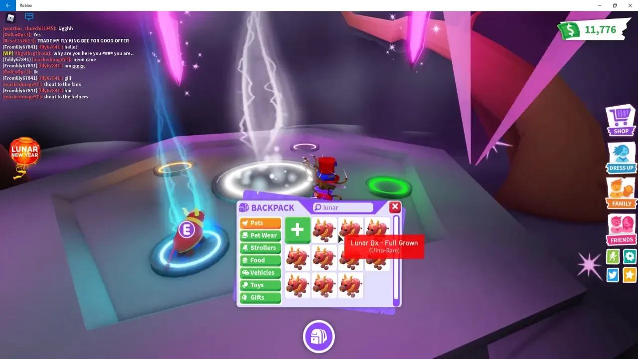 Making a neon lunar ox in adopt me!