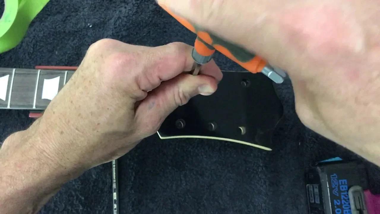 Installing the truss rod cover | LPJ Guitar Kit