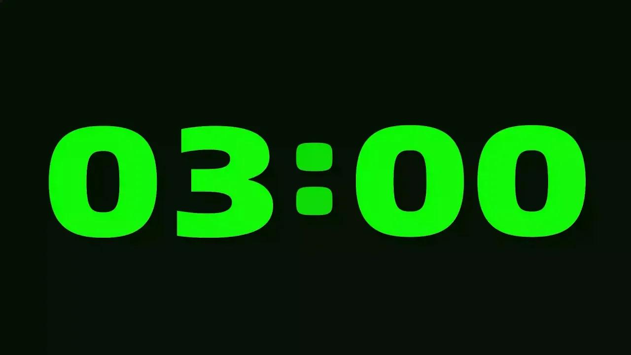 3 Minute Timer With Alarm at The End No Copyright.