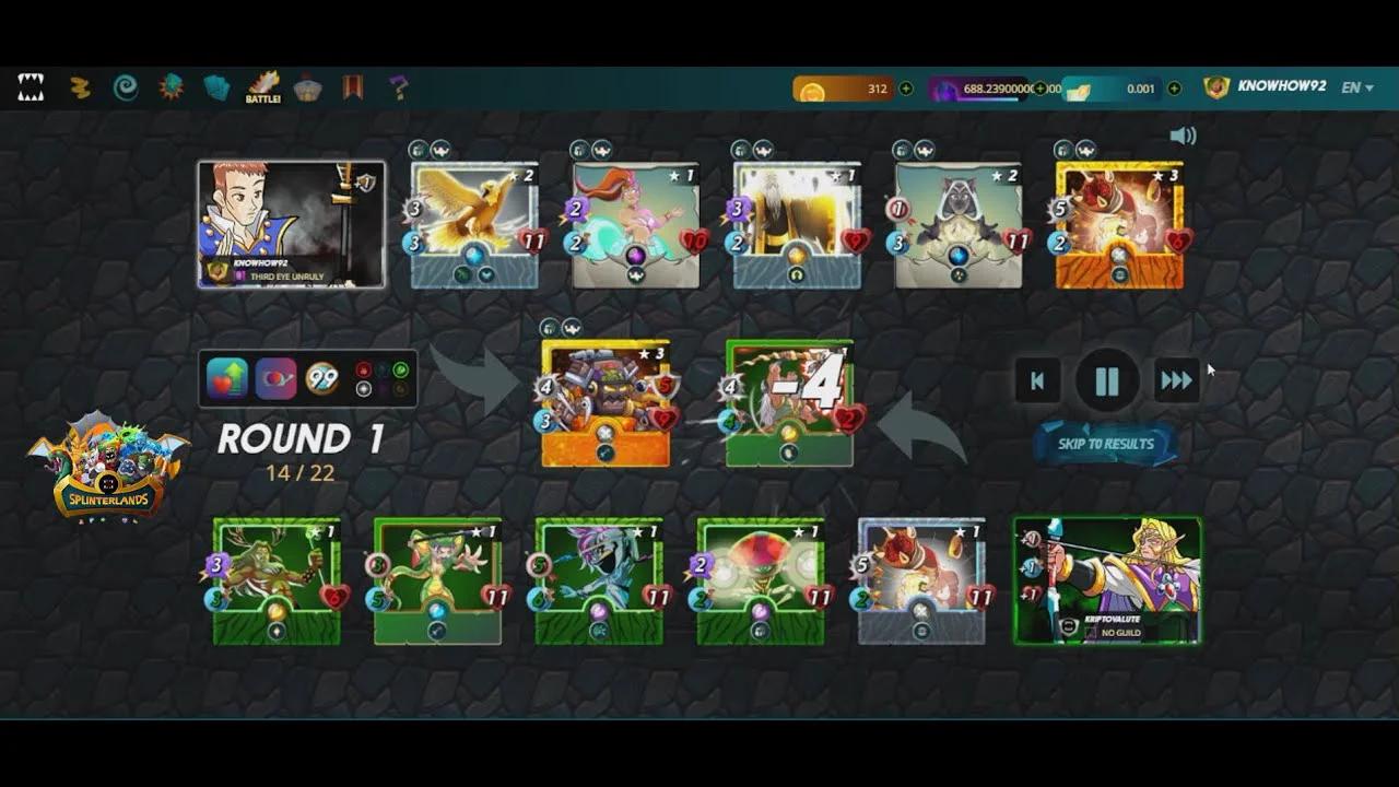 Splinterlands - Ranked Games With the Life Splinter