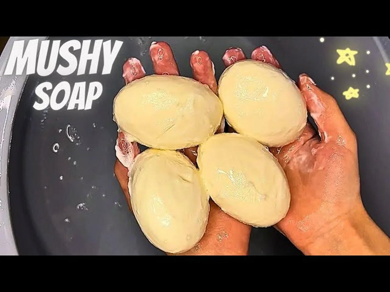 MUSHY SOAP 💛🧡 CREAMY SOAP | SOAKED SOAP 😋 SUPER SATIFYING ASMR VIDEO 💝