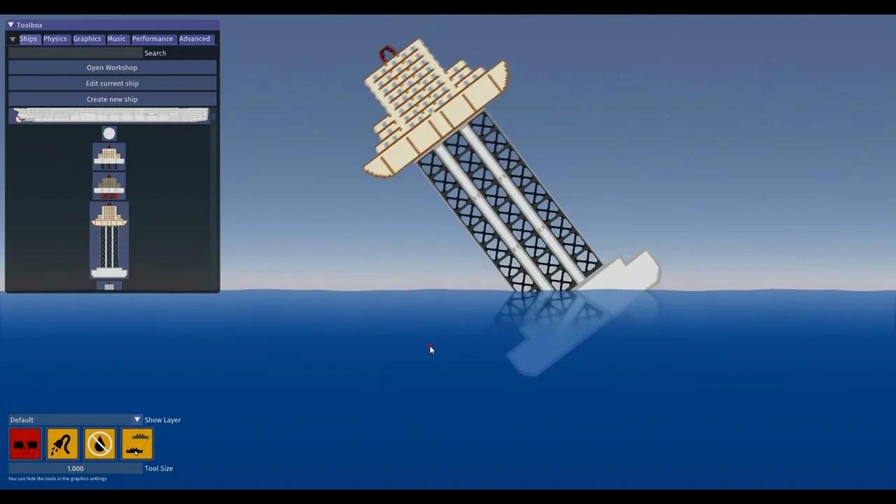 Sinking Simulator - Base 2: Sinking a bigger floating base