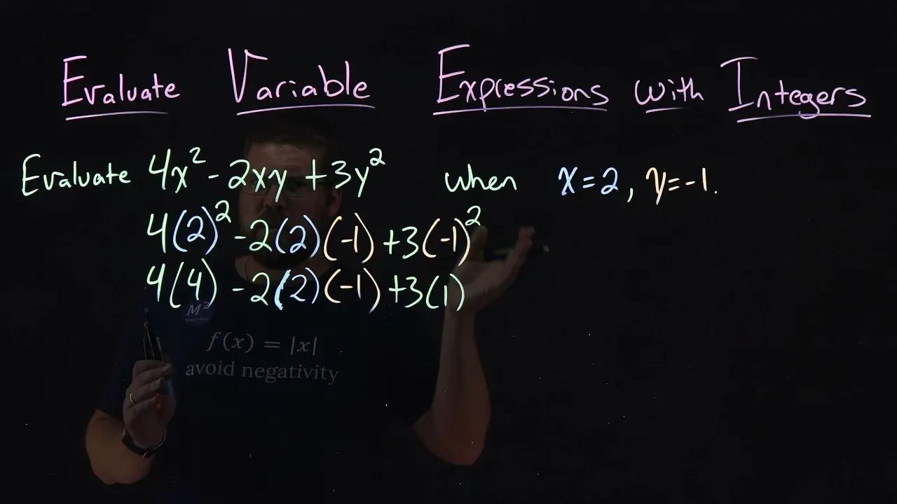 How to Evaluate Variable Expressions with Integers | Minute Math