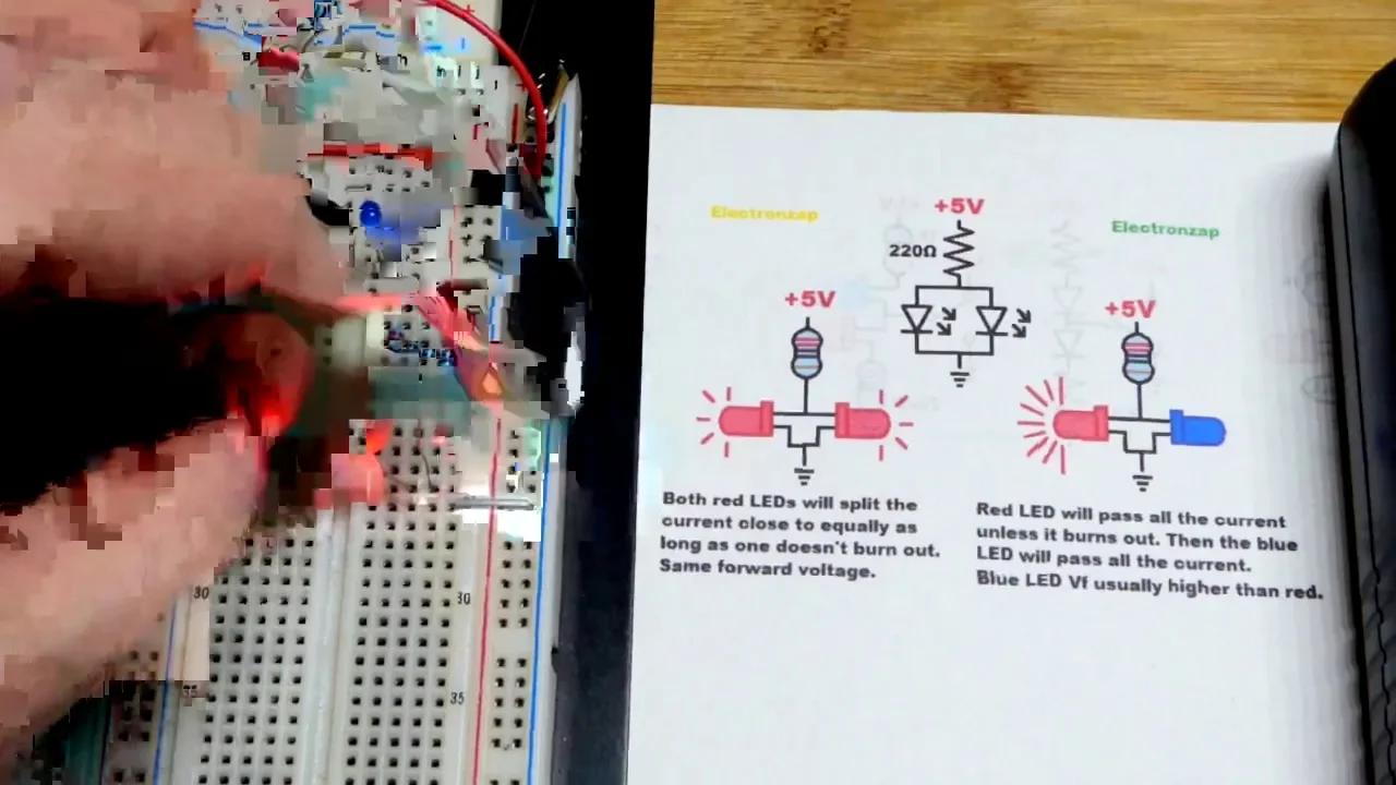 LEDs connected in parallel properties in an electronics circuit how to ...