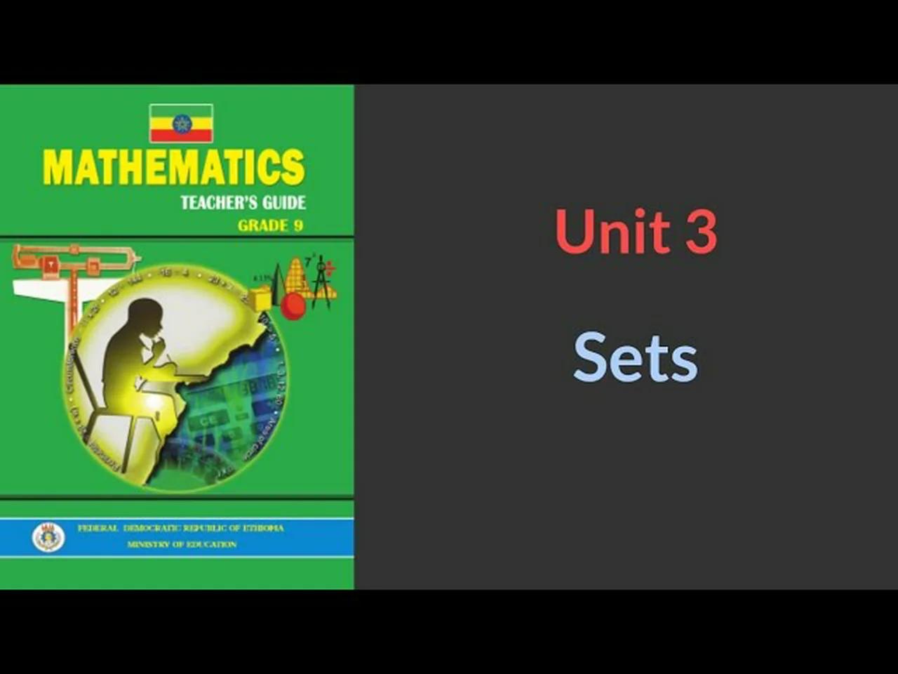 Ethiopian Grade 9 Maths Unit 3 Sets