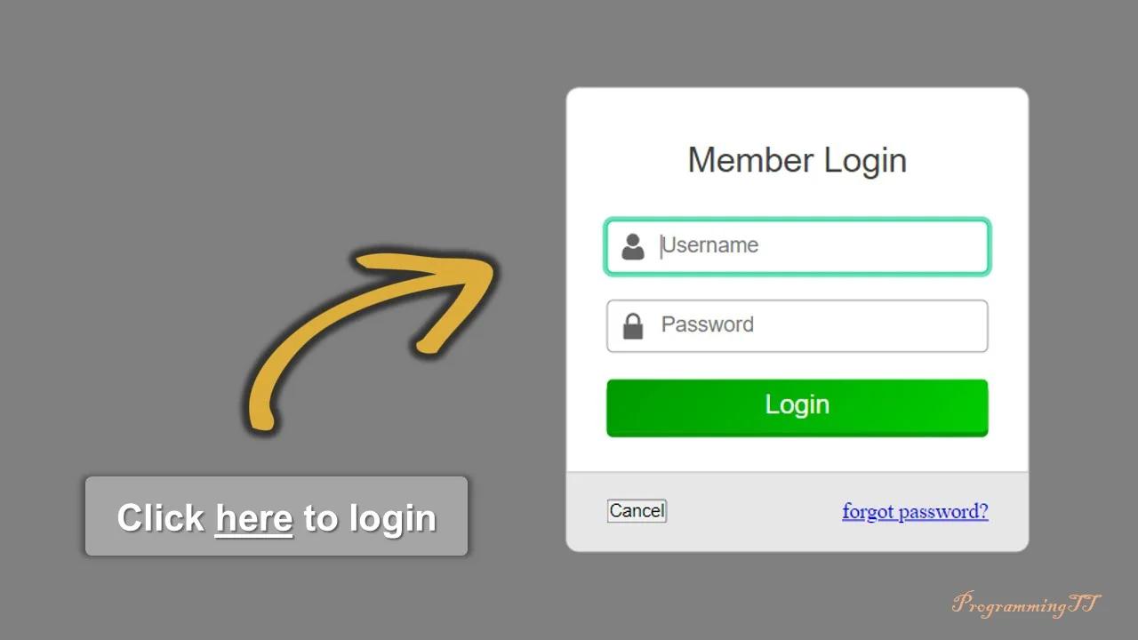 Popup Login Form Using Html Css And Javascript Programmingtt