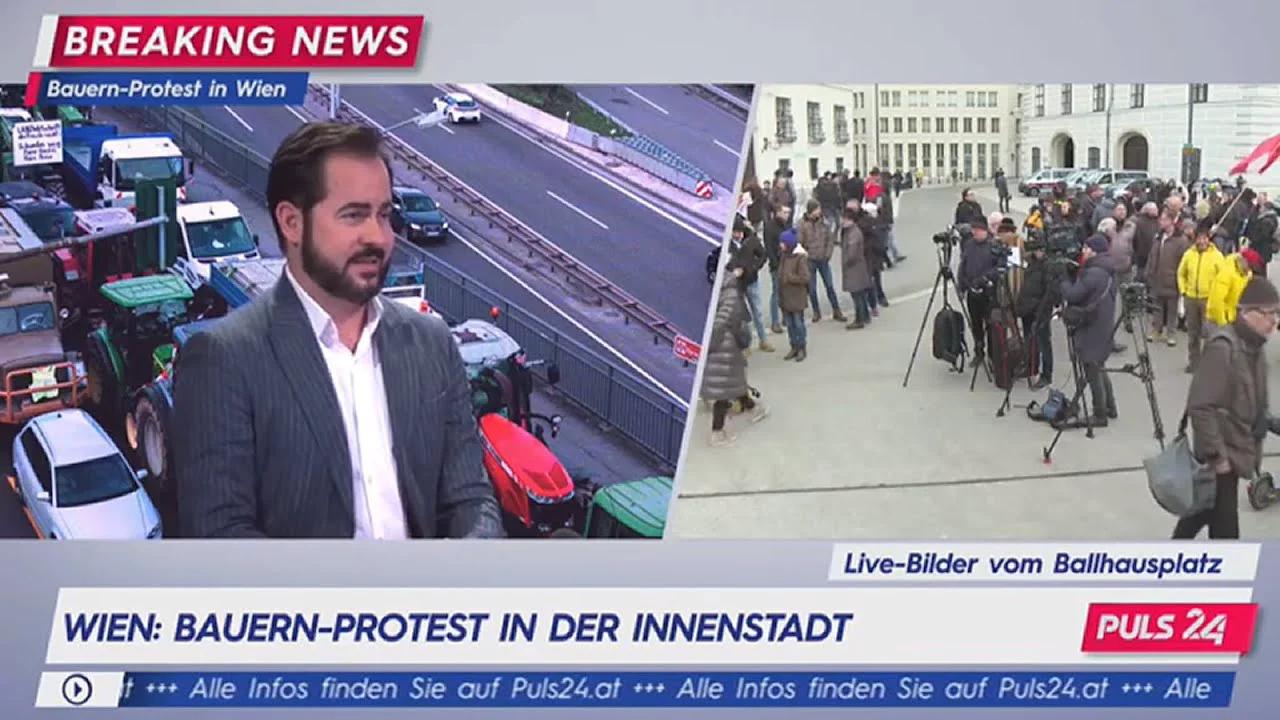 Wien： Bauern Protest in der Innenstadt