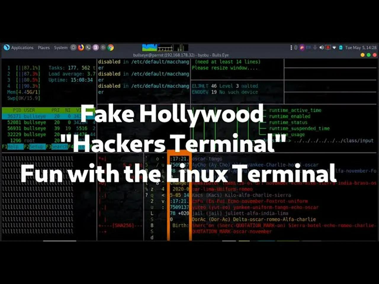 Fake a Hollywood Terminal "Hacking Screen." | Fun with Linux Terminal