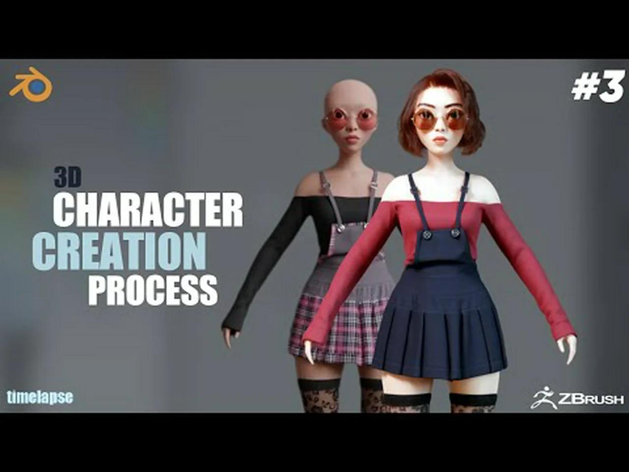 stylized character speedthrough | Part 3 | look dev | grooming | ZBrush ...