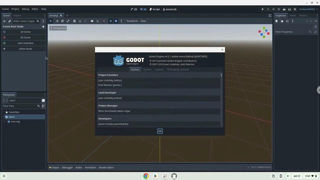 How to install Godot 4 Mono on a Chromebook in 2024