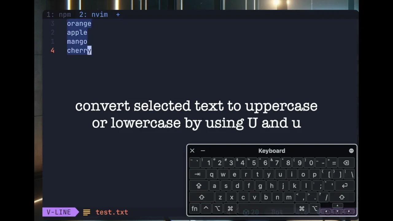 vim neovim visual mode tricks