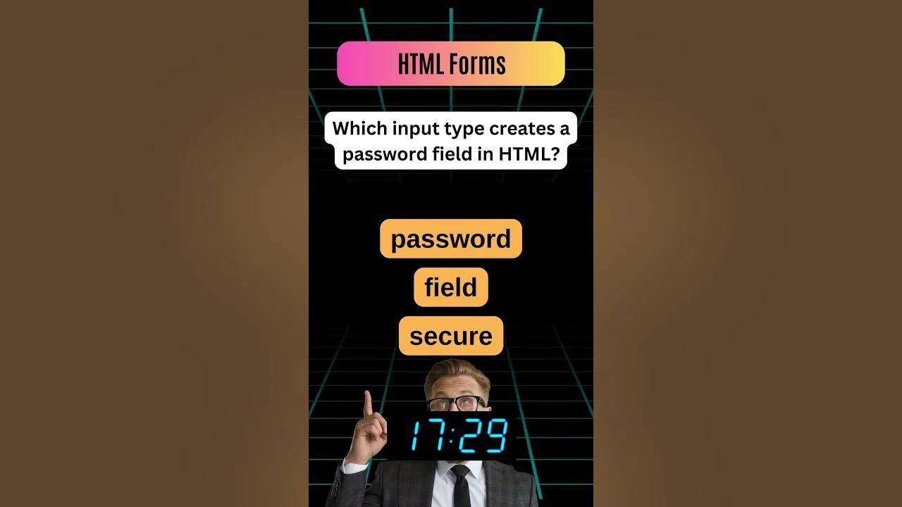 Which input type creates a password field in HTML?