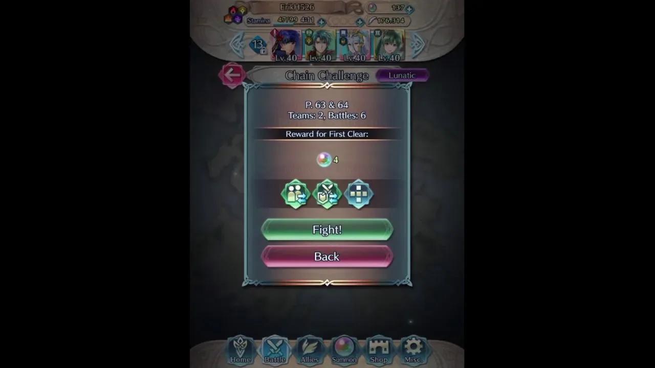 ErikH526 - Fire Emblem Heroes - Chain Challenge Paralogue 63 & 64 ...