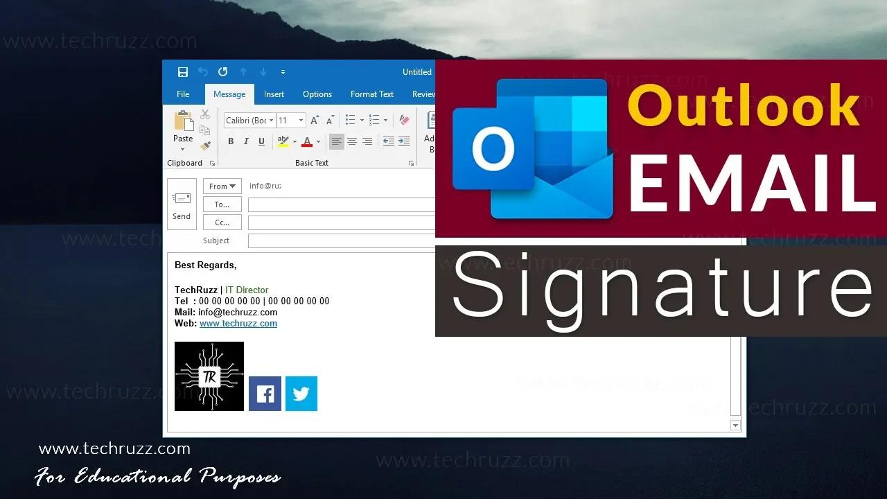 How To Create And Add Email Signature To Emails In Microsoft Outlook ...