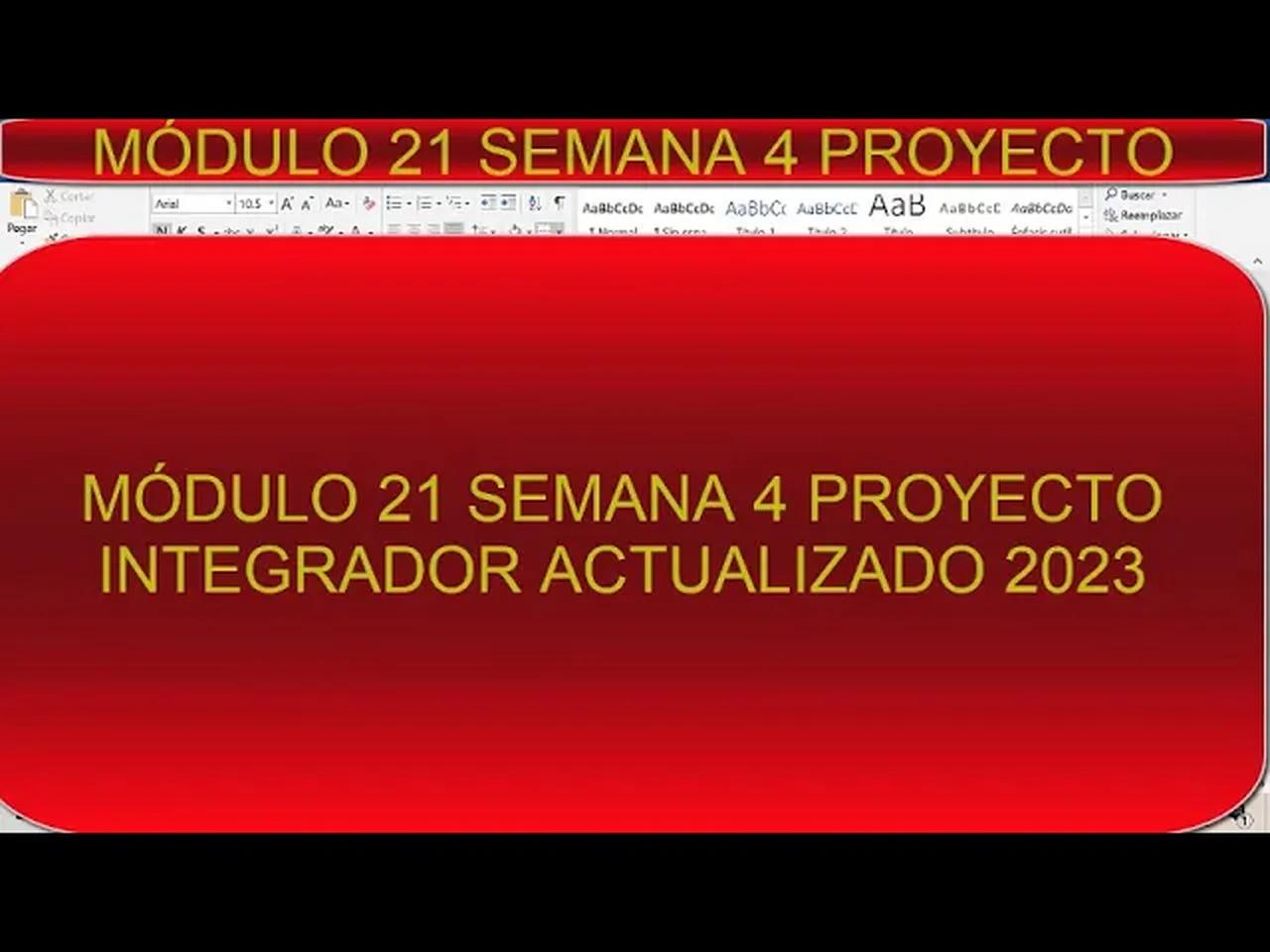 MÓDULO 21 SEMANA 4 PROYECTO INTEGRADOR