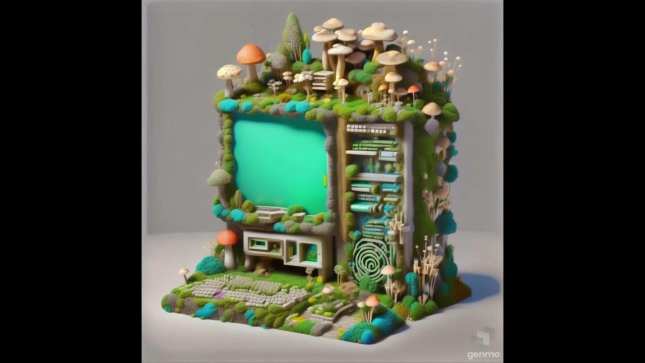 🍄🌿🦠 Enchanting Mushroom, Moss, and Slime Mold Computer #animation # ...