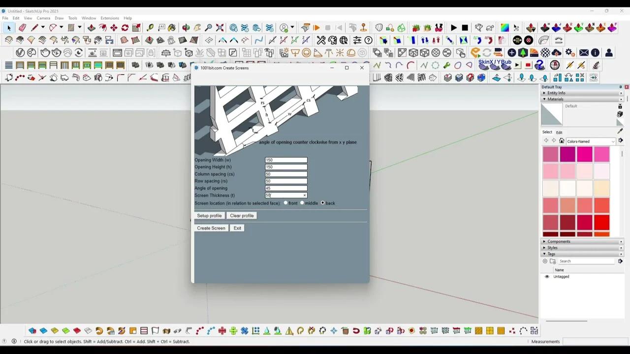 sketchup tutorial / create perforated screen for facade