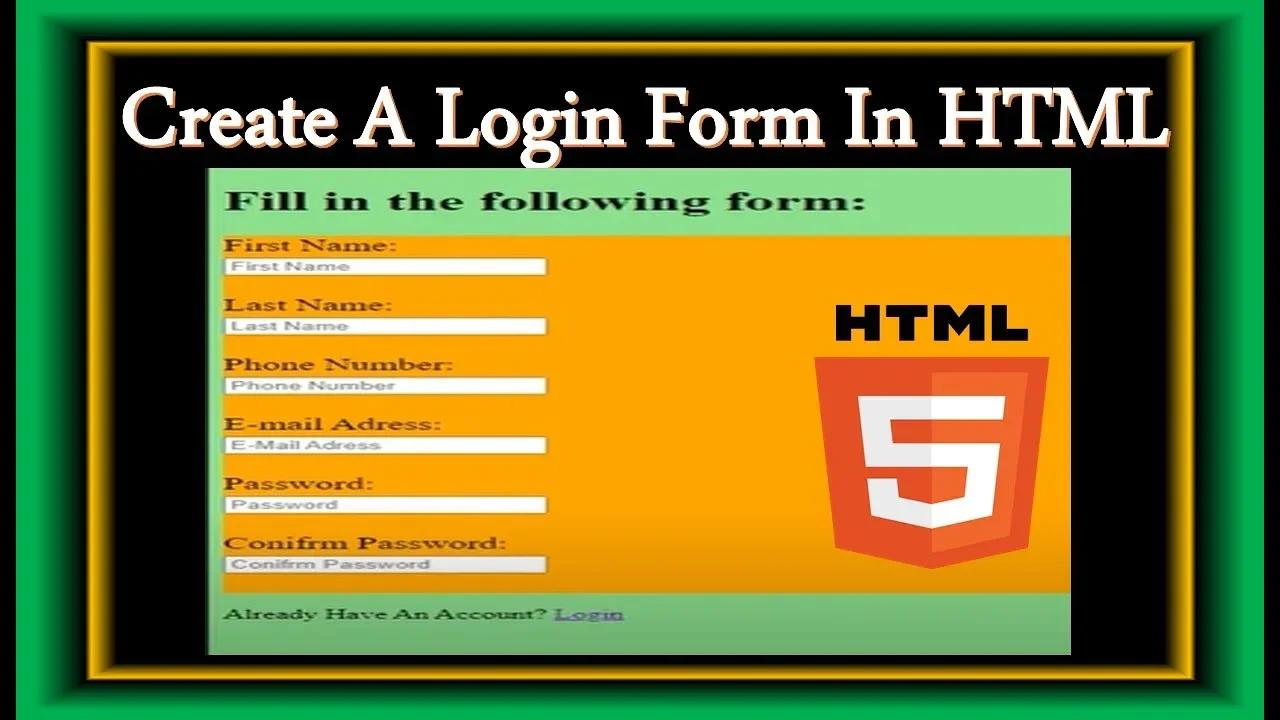 How To Create A Login Form In Html Html Tutorials For Beginners 8762