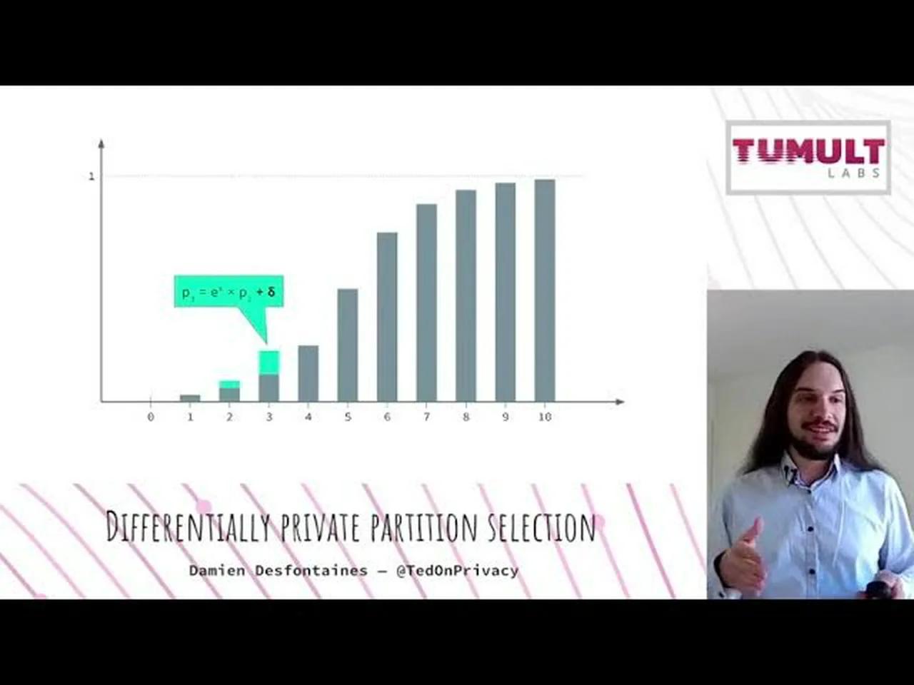 Differentially private partition selection