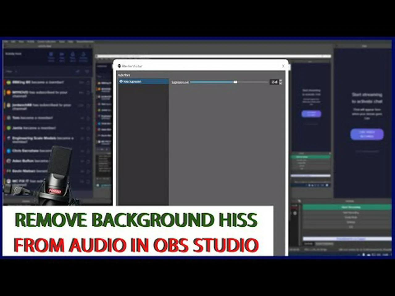 How To Remove Background Noise / Background Hiss In OBS Studio