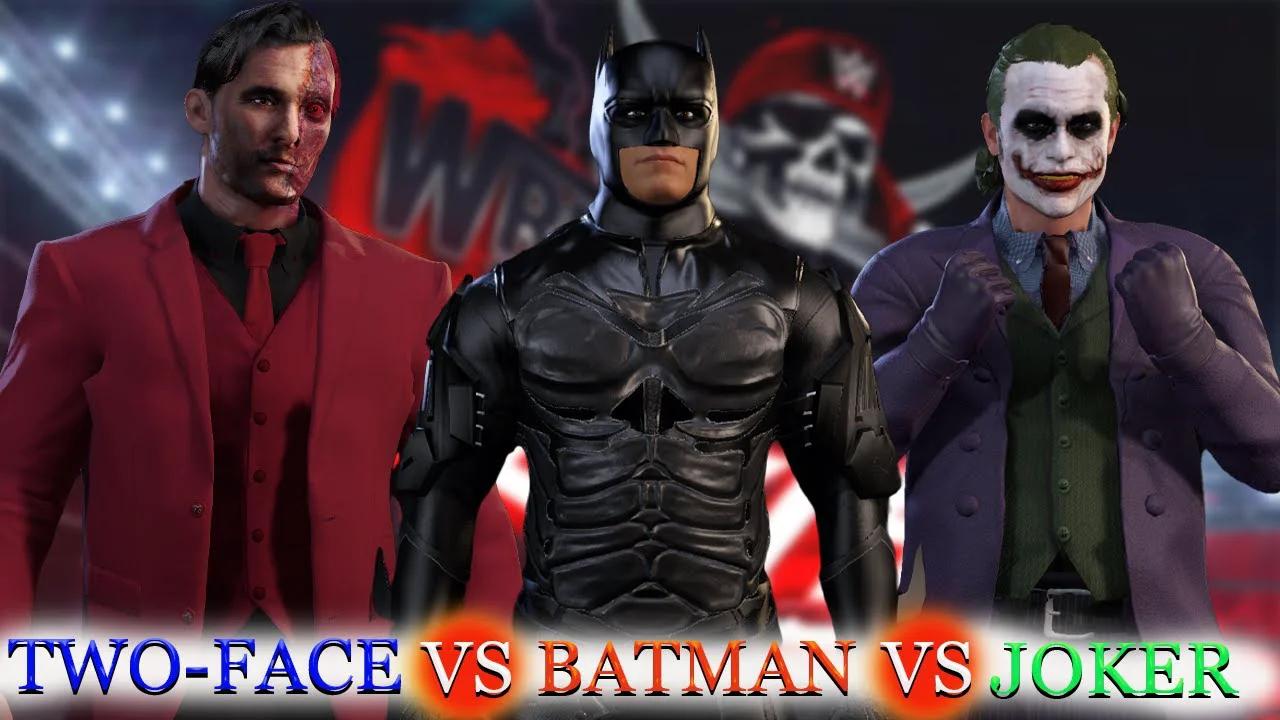 Batman vs Two-Face vs The Joker Triple Threat Match WWE 2k22