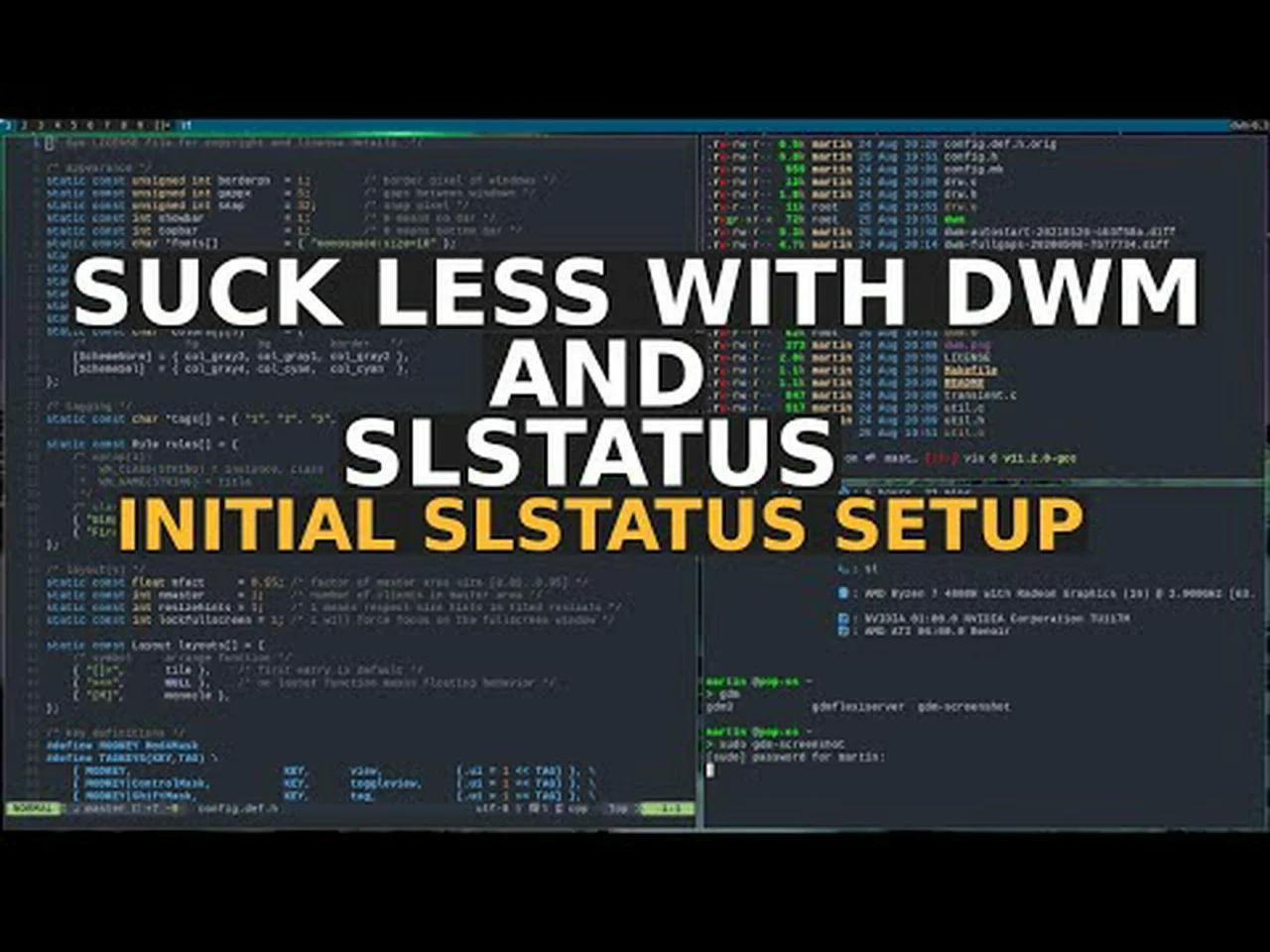 Initial bar setup with Slstatus