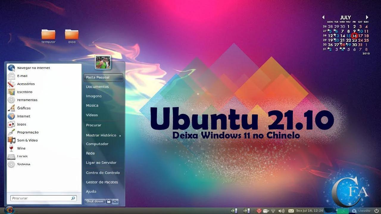 Windows 11 e Windows 10 LEVA SURRA DO Ubuntu 21.10