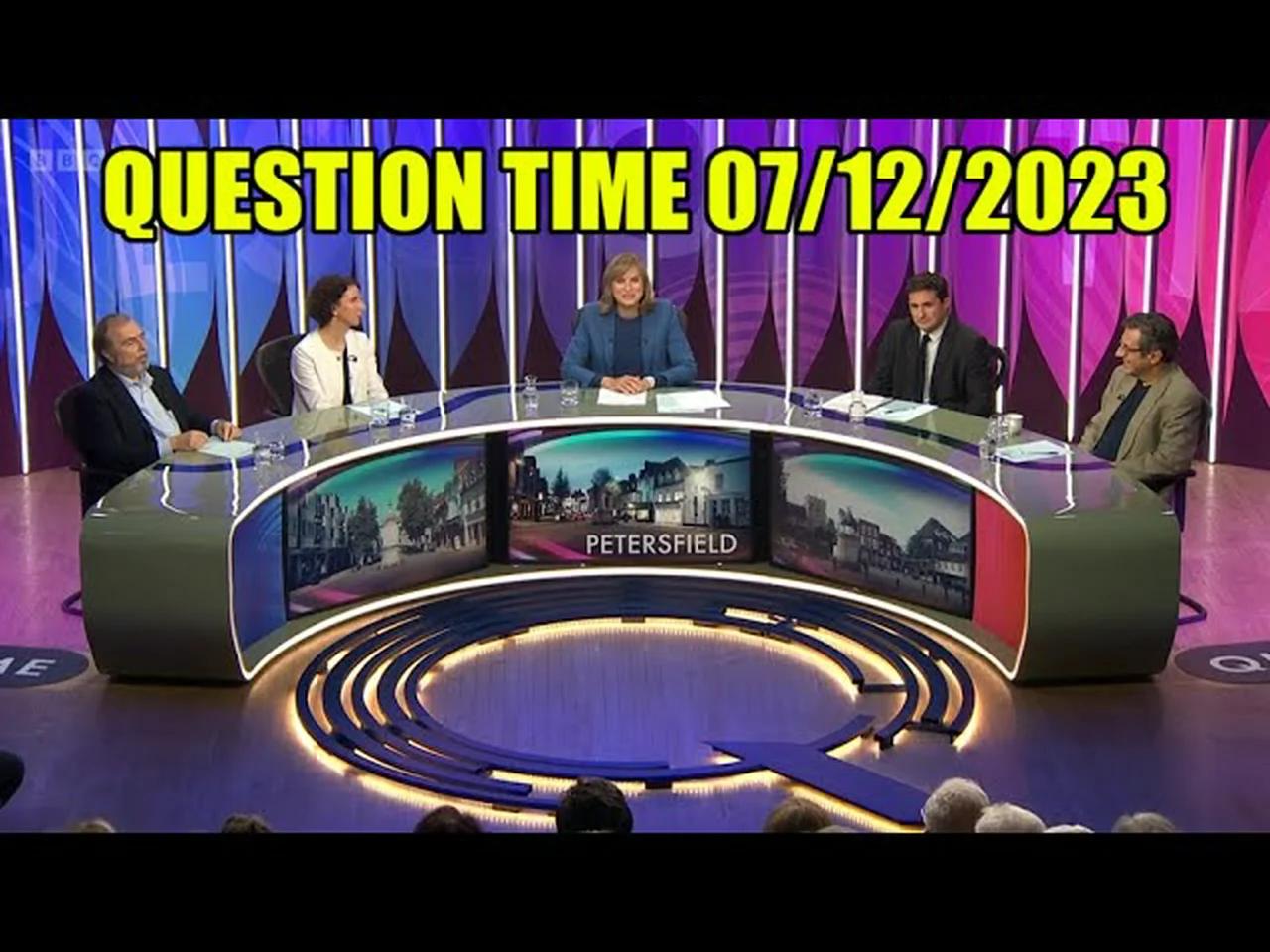 Question Time Live from Petersfield in Hampshire. 07/12/2023