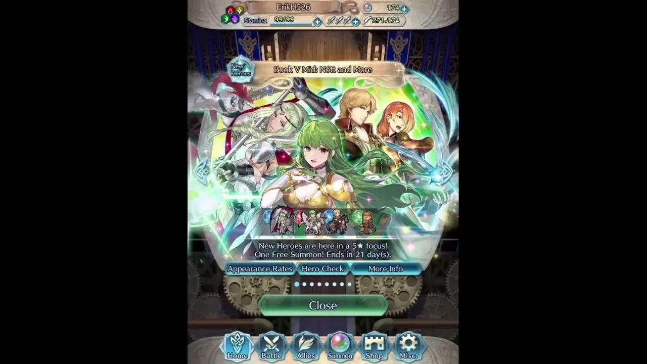 ErikH526 - Fire Emblem Heroes - Book V Mid Nótt and More Summoning ...