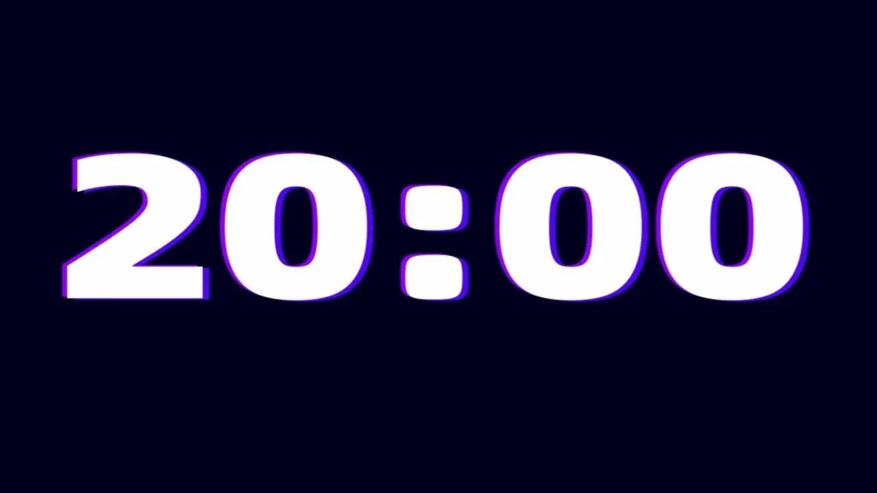 20 Minute Countdown Timer With No Sound | Silent 20-Minute Countdown Timer