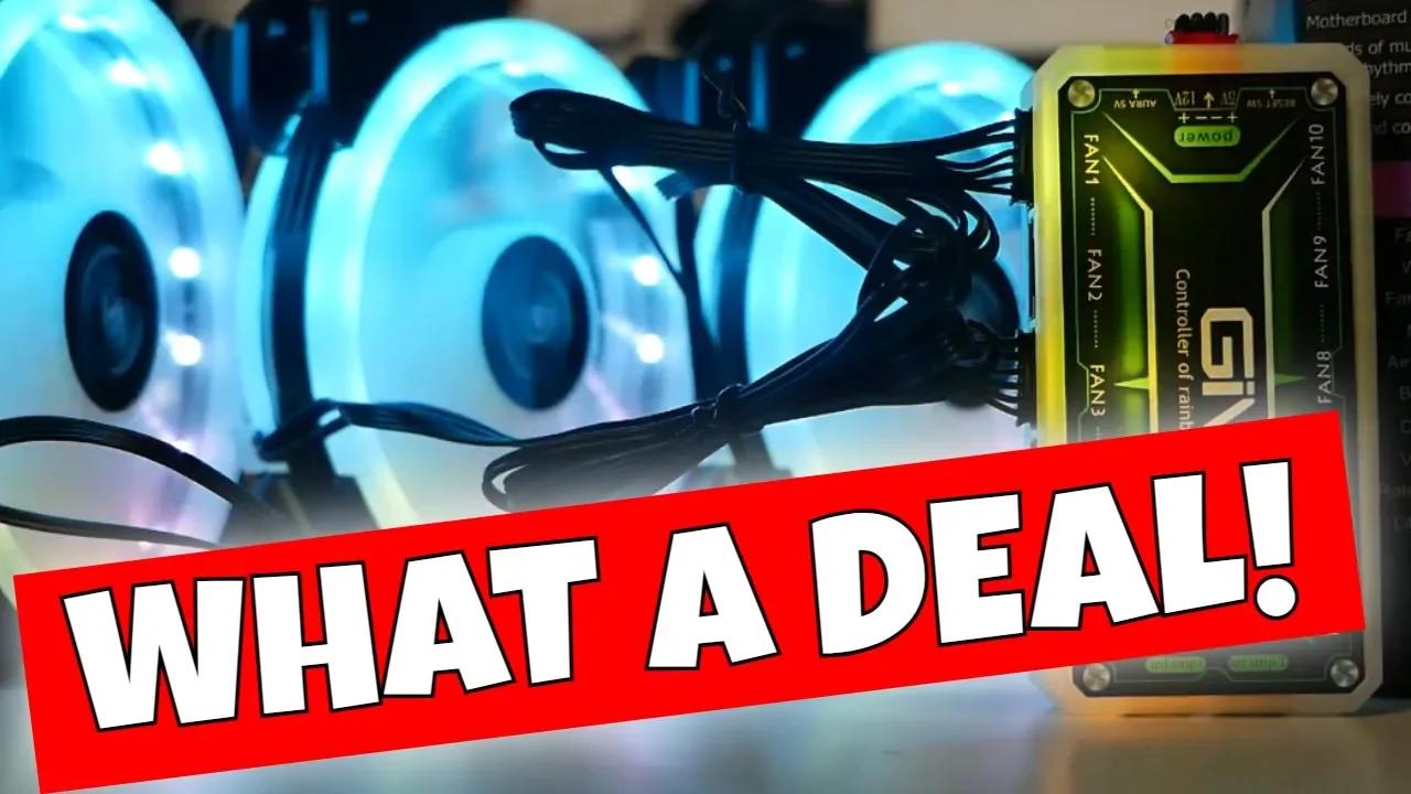 ICETEK Addressable 120mm RGB Triple Fan Set With illuminated ARGB Hub ...