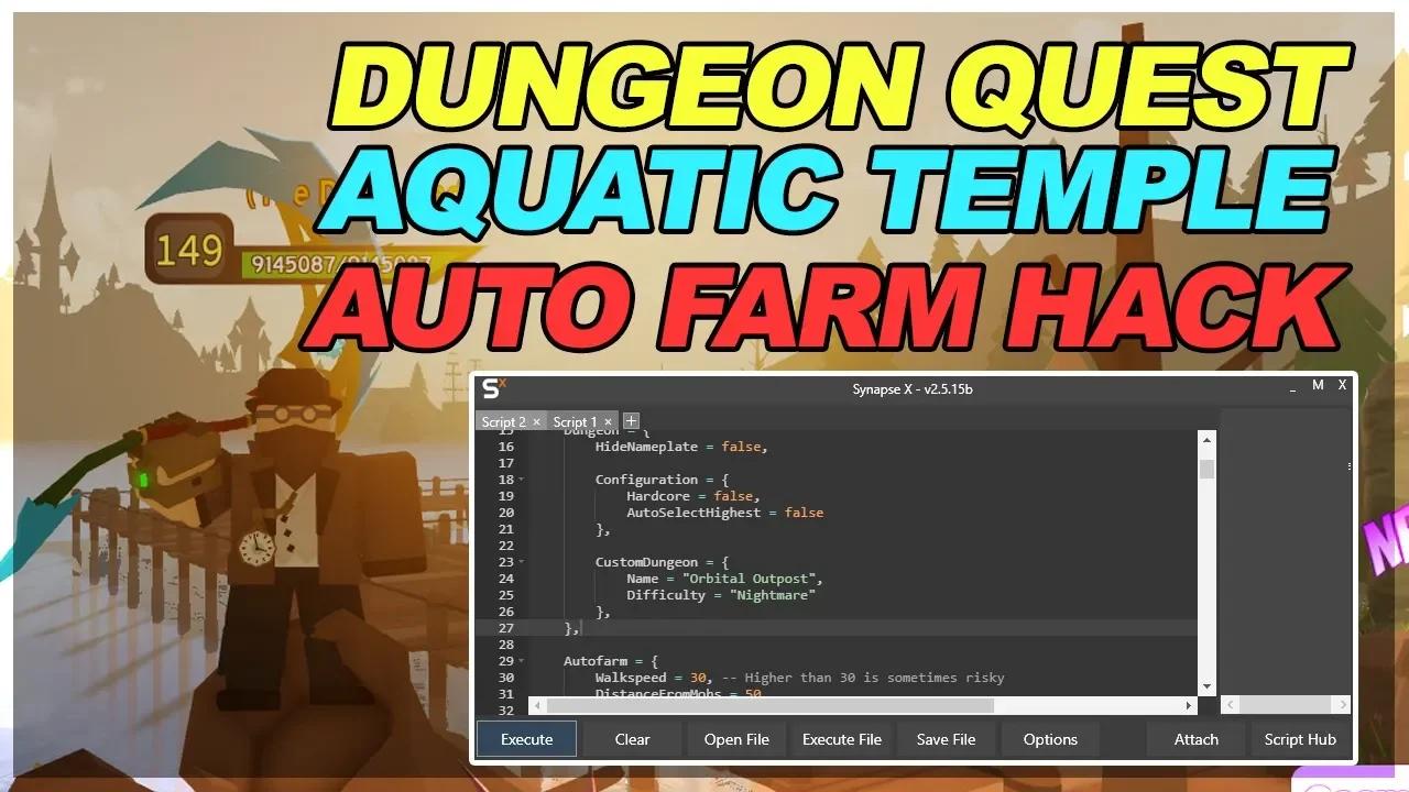 ROBLOX DUNGEON QUEST HACK | FREE AUTO FARM THAT WORKS WITH ALL DUNGEONS (Aquatic Temple) WORKING