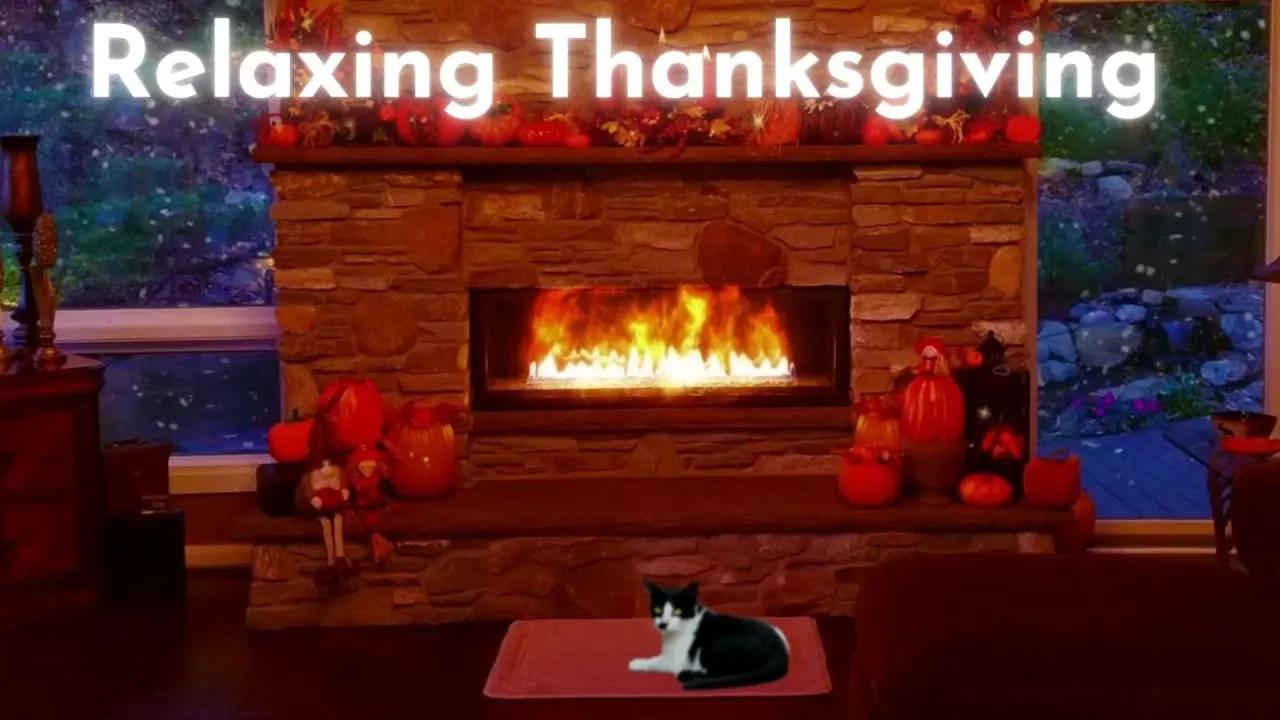 RELAXING THANKSGIVING FIREPLACE AMBIENCE