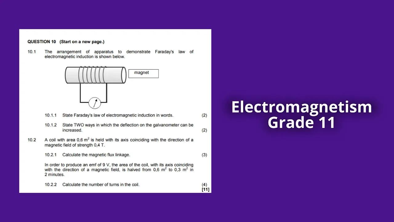 Electromagnetism Grade 11 Physical Sciences November 2015 Past Exam Memo