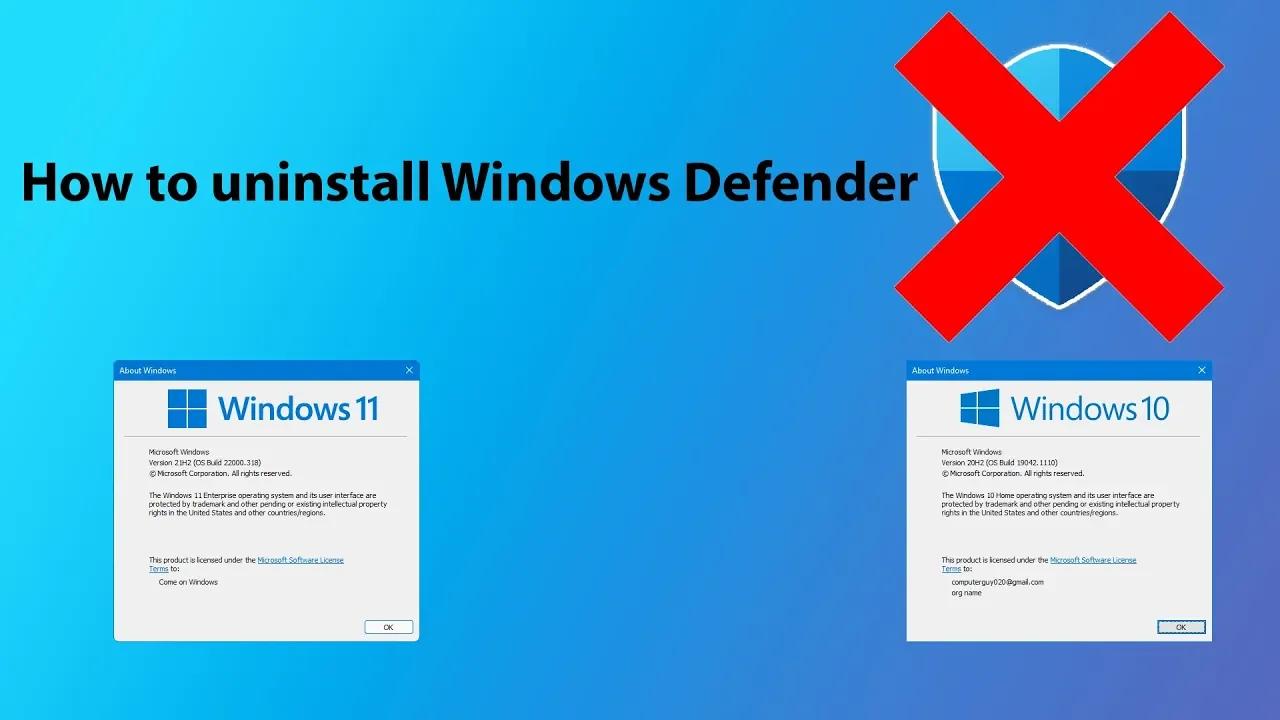 How to uninstall Windows Defender from Windows 10/11